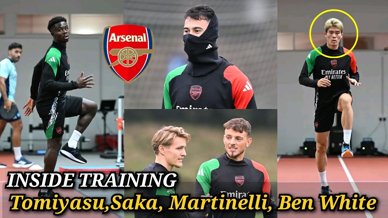 INSIDE ARSENAL TRAINING TODAY | Tomiyasu, Saka, Martinelli, Ben White ...