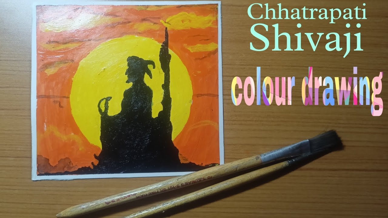How to draw chhatrapati shivaji || shivaji colour drawing 🎨 || kaise ...
