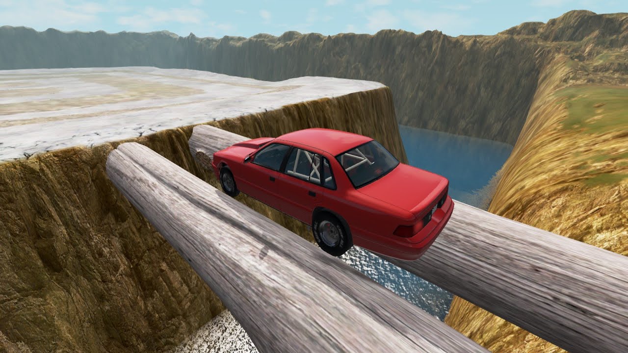 Cars vs Log Bridge - BeamNG Drive - YouTube