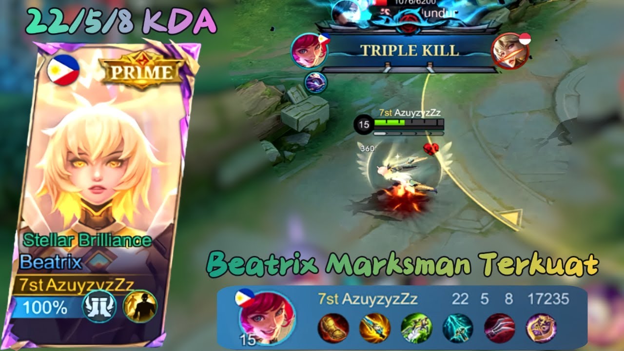Beatrix Marksman Terkuat!! 22/5/8 KDA 🔥 | The Best Gameplay Beatrix ...