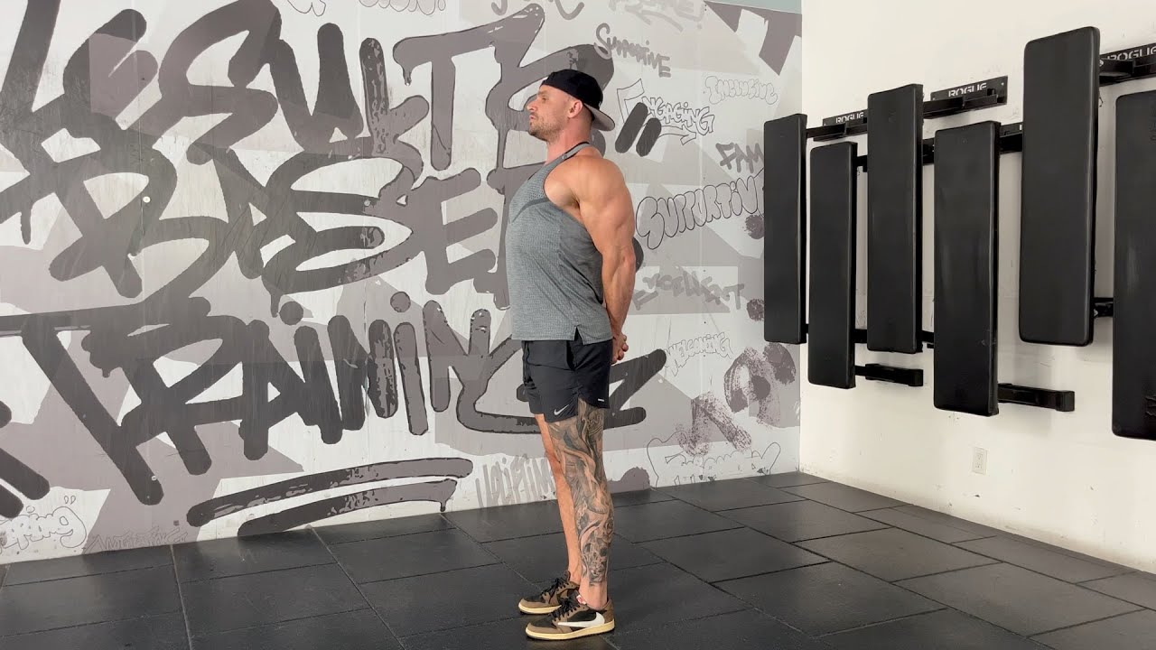 Hands Clasped Behind Back Shoulder Stretch - YouTube
