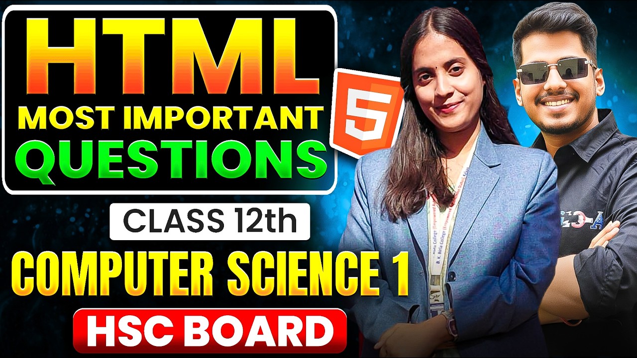 HTML Most Important Questions 🔥 Class 12 Computer Science 1 HSC Board ...