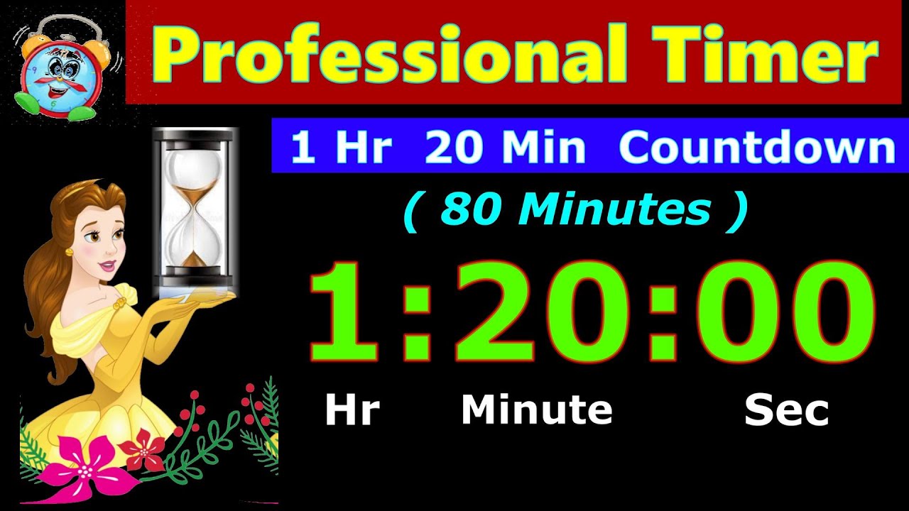 80 Minutes Countdown [Reverse Time] 1 Hr 20 Minutes Timer | Digital ...