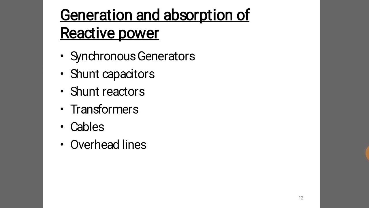 Generation and absorption of reactive power - YouTube