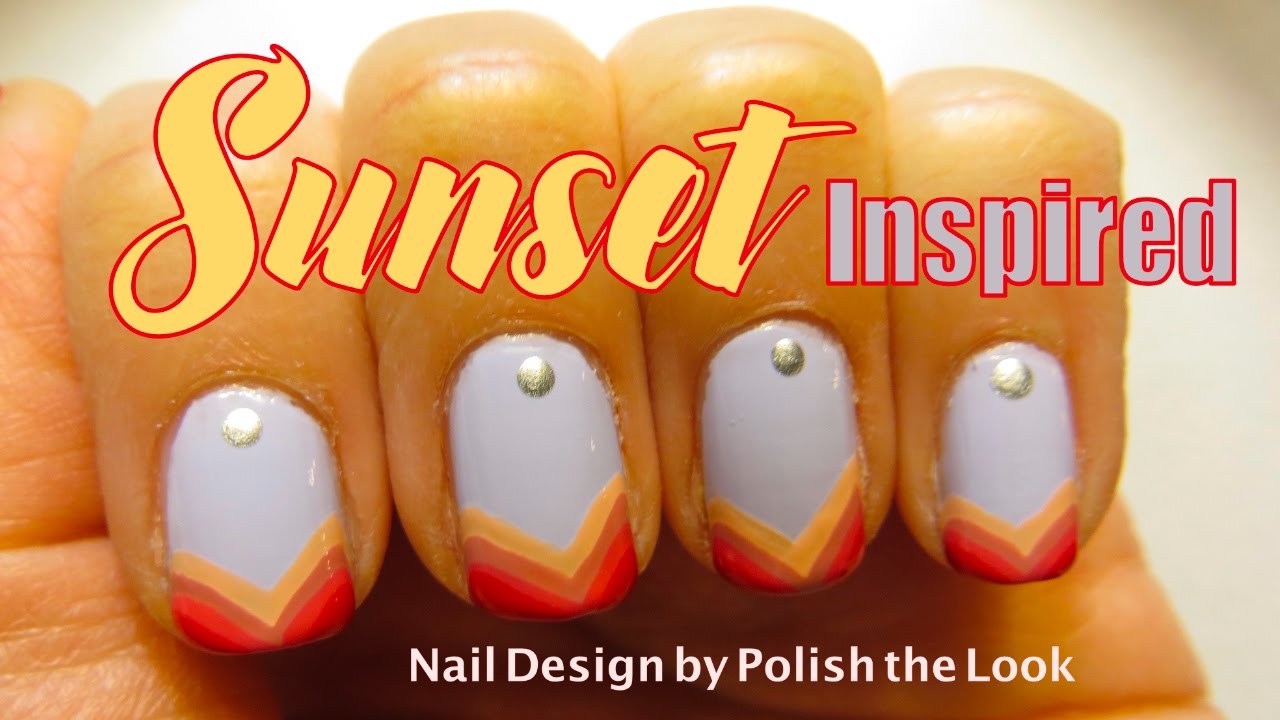 Sunset Inspired Nail Art - Easy DIY Nails - YouTube