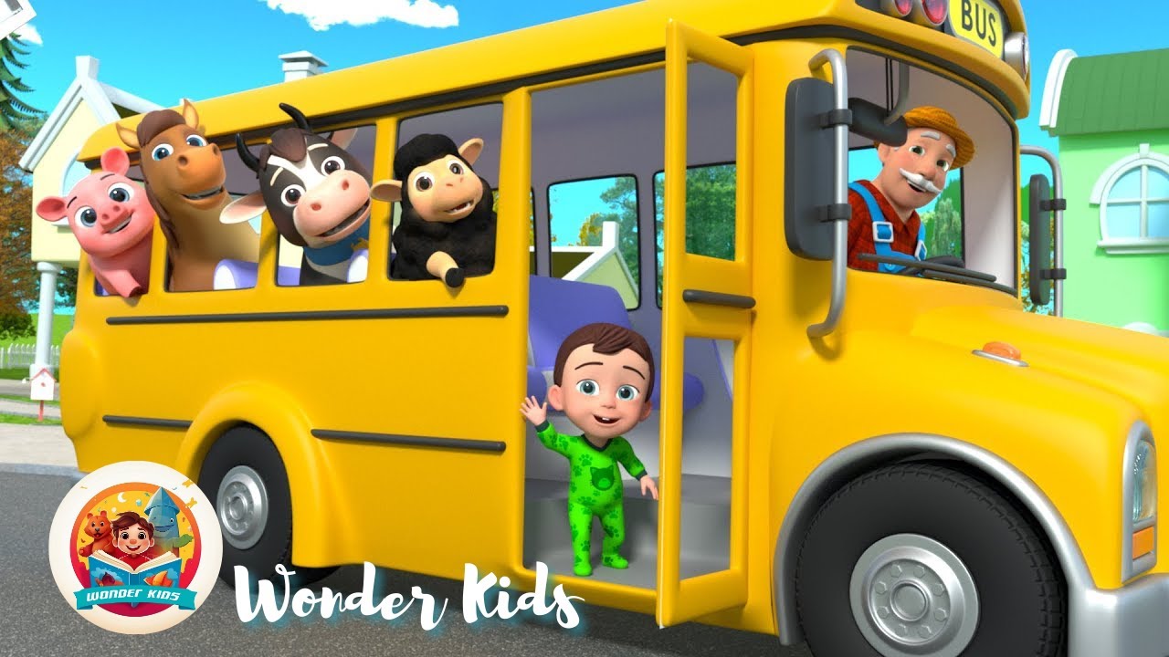 Wheels on the Bus | @WondersKidsStory | Nursery Rhymes & Kids Songs | # ...