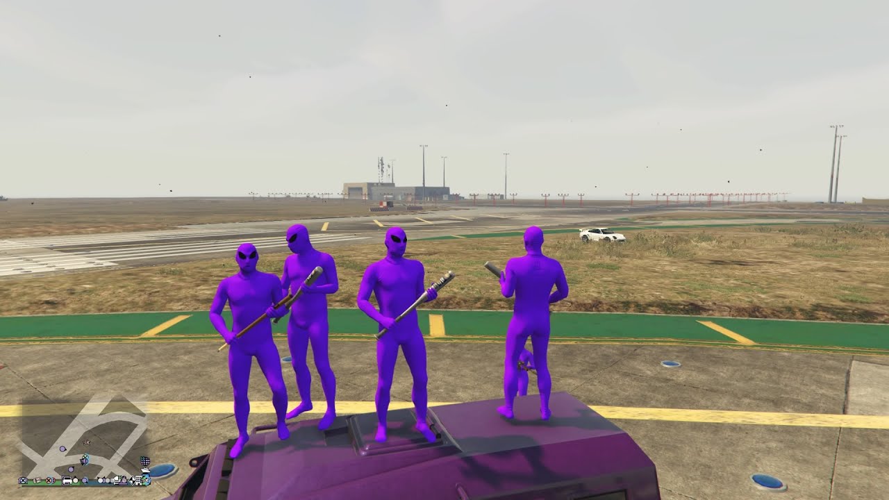 GTA ONLINE PURPLE VS GREEN ALIENS - YouTube