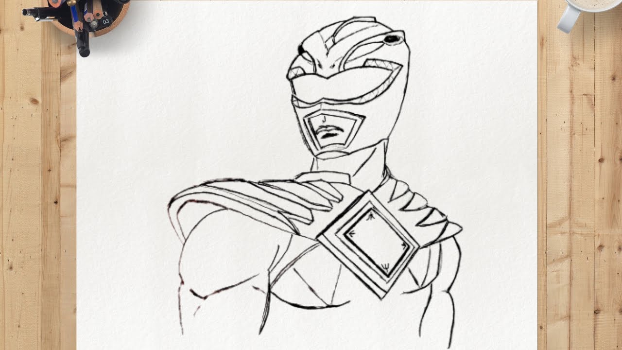 How to Draw Green Ranger, Power Rangers, Easy Drawing Tutorial, Jason ...