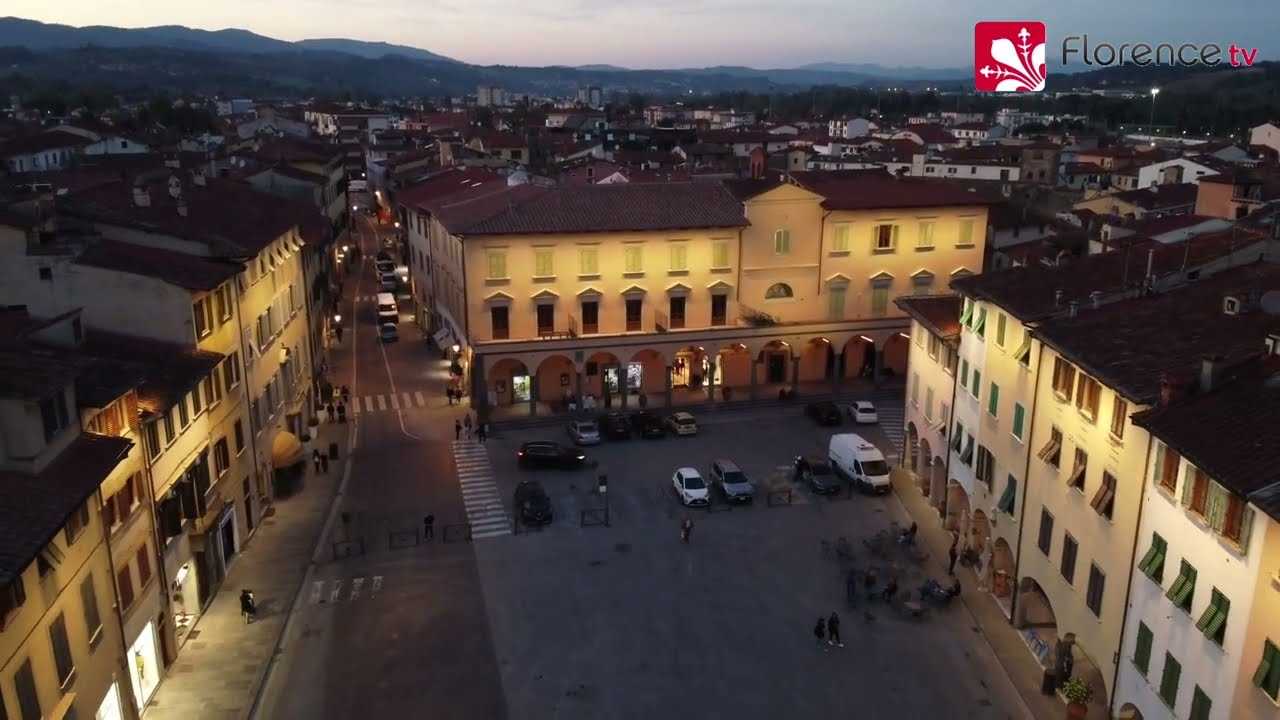 🚀 DRONE - La nuova illuminazione in piazza Ficino a Figline Valdarno ...