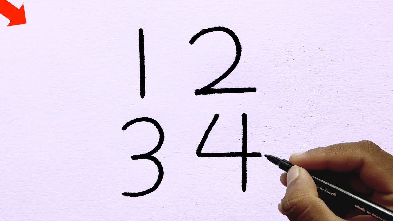 Happy New Year 2025 Drawing From Number 1234 l Drawing Pictures l New ...