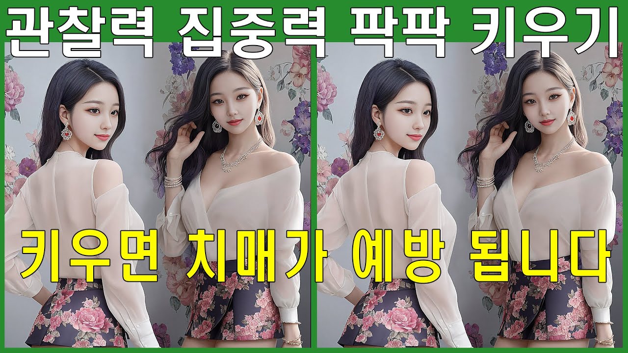 다른 그림 찾기 틀린 그림 찾기 관찰력 집중력 팍팍 키우기 키우면 치매가 예방 됩니다 다 찾으시면 상위 3에 해당 뇌