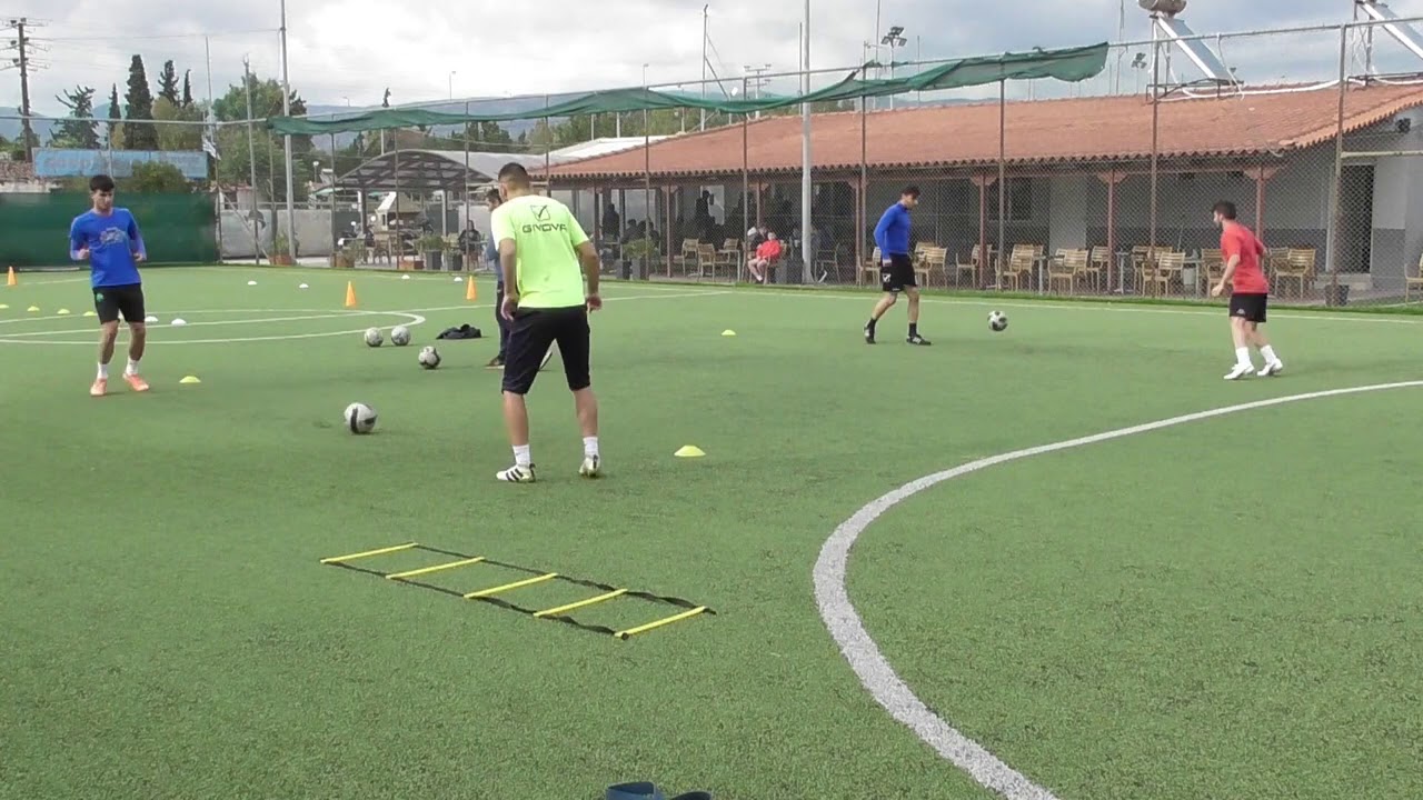 Soccer training ideas 5 (technical + dynamic warm up on box) - YouTube