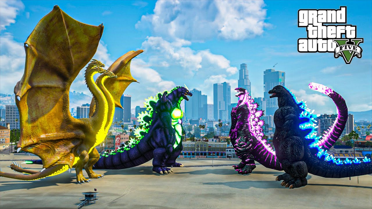 GTA 5 Mods – Heisei Godzilla & Shin Godzilla vs Monster Zero & Godzilla ...