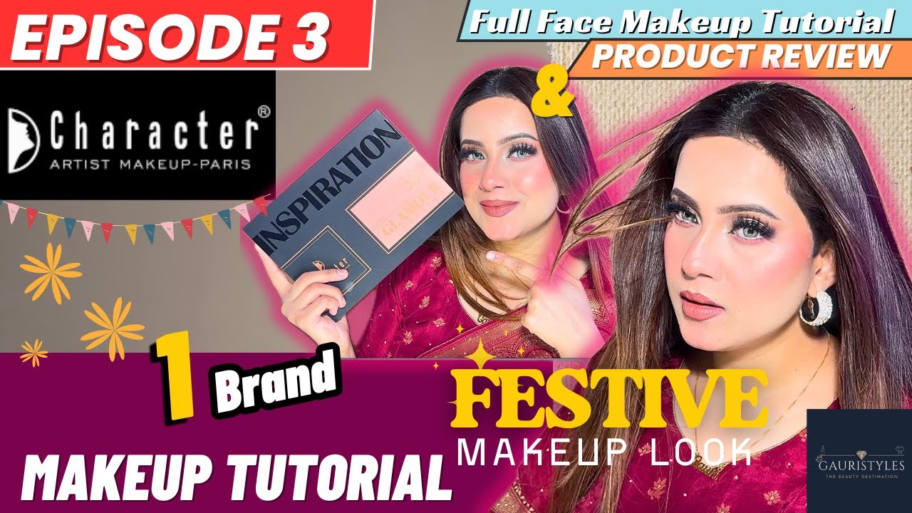 Full Face of Makeup Using ONLY Character Cosmetics Products! | FESTIVE ...