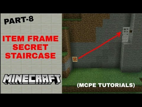 PART-8 HOW TO MAKE AN ITEM FRAME HIDDEN STAIRCASE (MCPE TUTORIALS) - YouTube