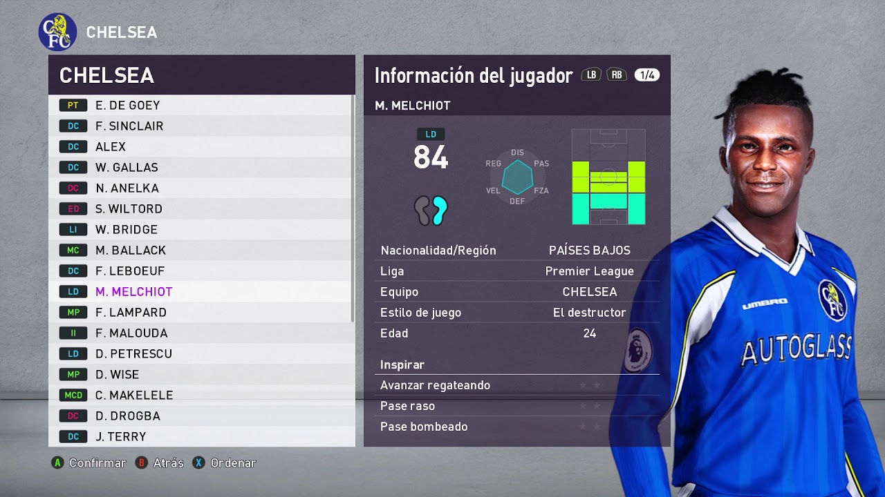 CLASSIC PES 2020 CHELSEA SQUAD - YouTube