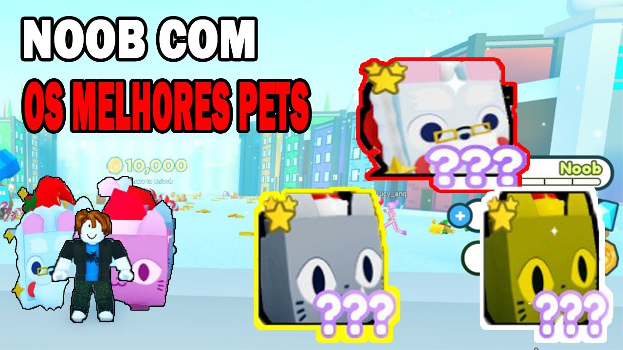 NOOB COM OS MELHORES PETS HUGE DO PET SIMULATOR X - ROBLOX - YouTube