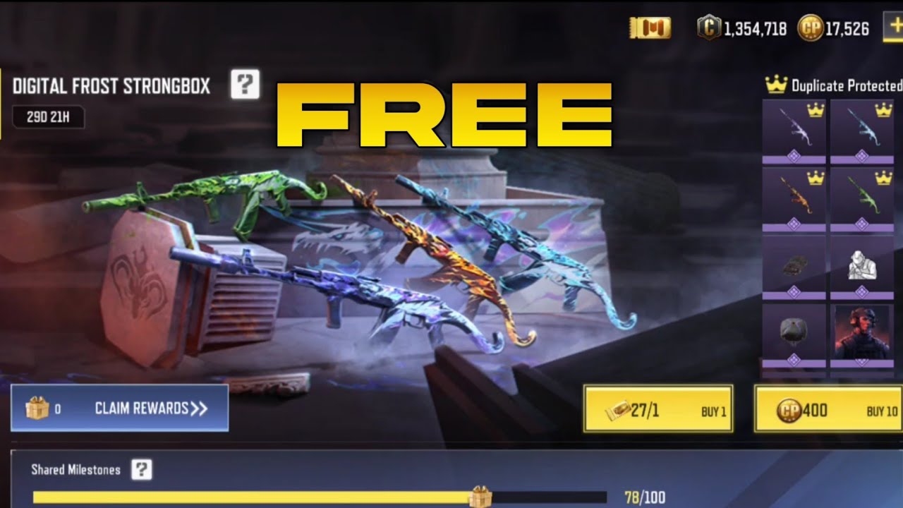 HOW TO UNLOCK FREE EPIC AK47 4 SKINS DIGITAL FROST STRONG BOX CODM S6 ...