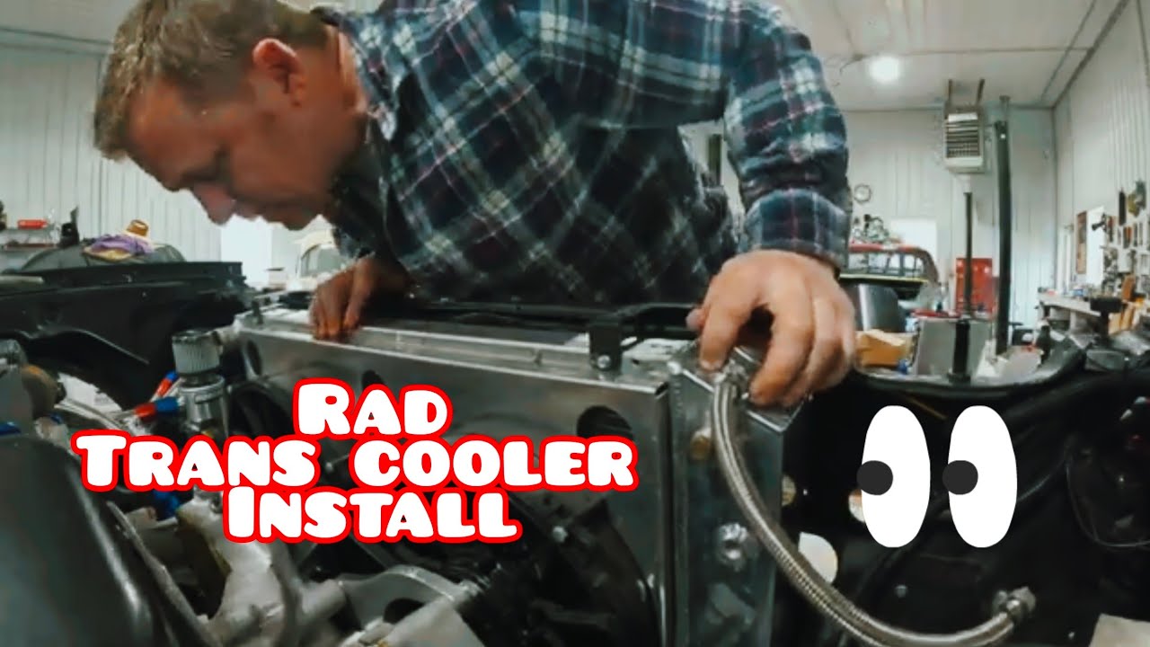 Custom install / radiator & trans cooler on the black camaro - YouTube