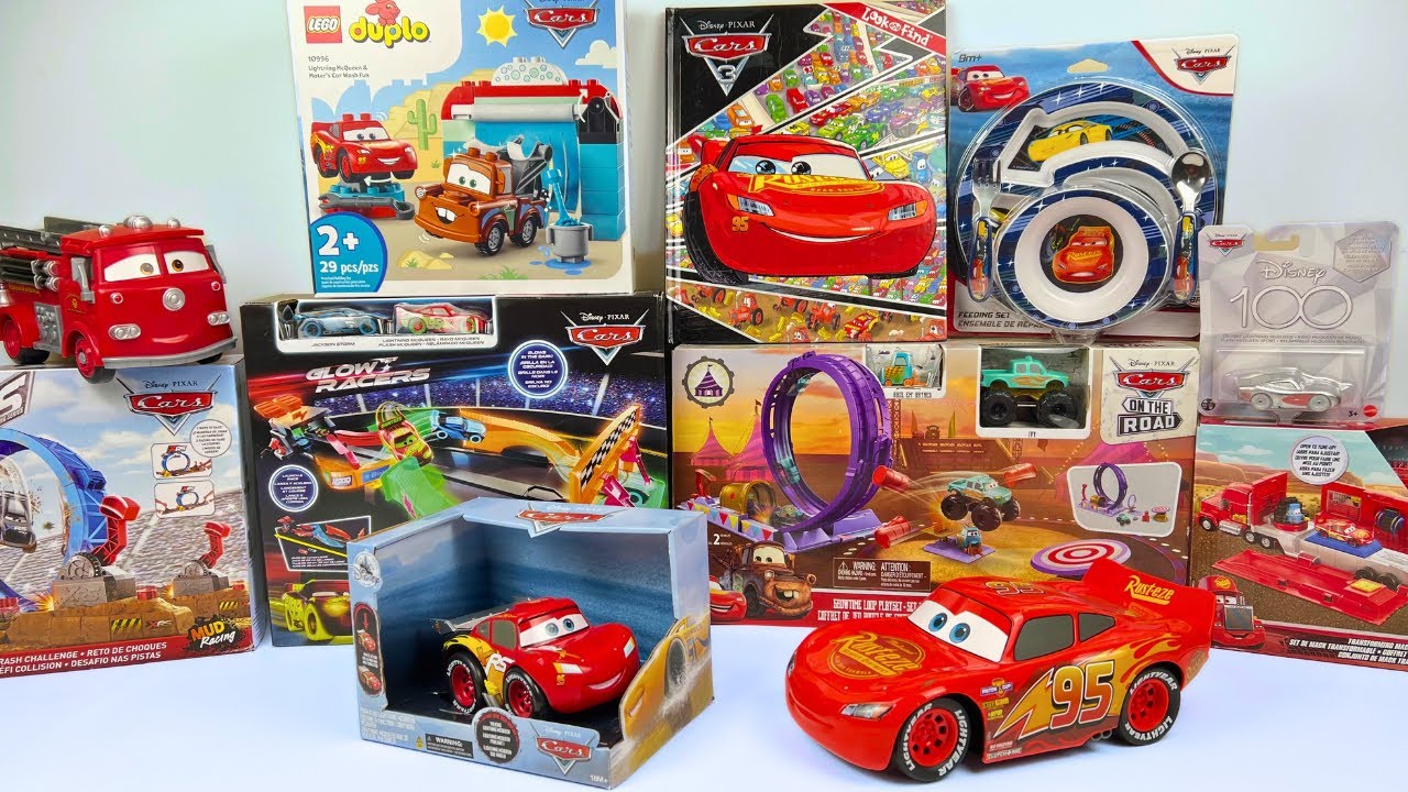 Disney Pixar Cars Unboxing Review | Glow in the Dark Super Race Track ...