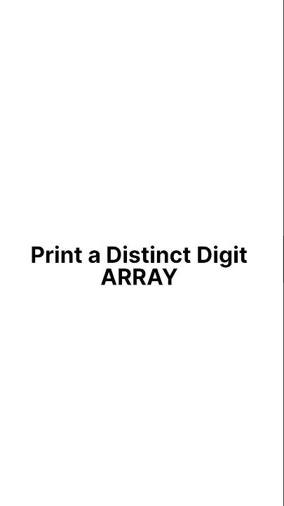 Printing distinct element in number array #programming #coding #technology #dsa #dsalgo - YouTube