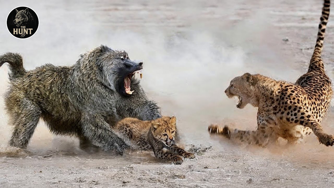 Crazy Baboon Attacks Cheetah: Survival Battle on the African Savannah ...