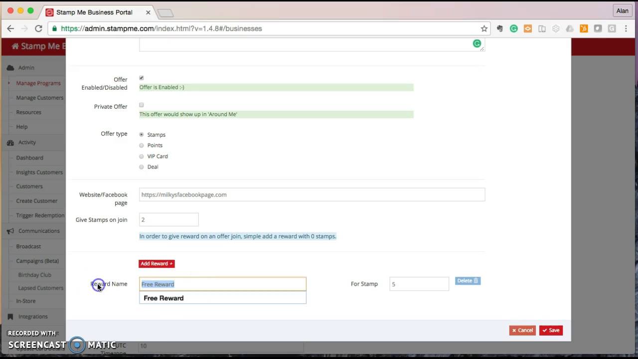 Creating an Offer in Admin Panel - YouTube