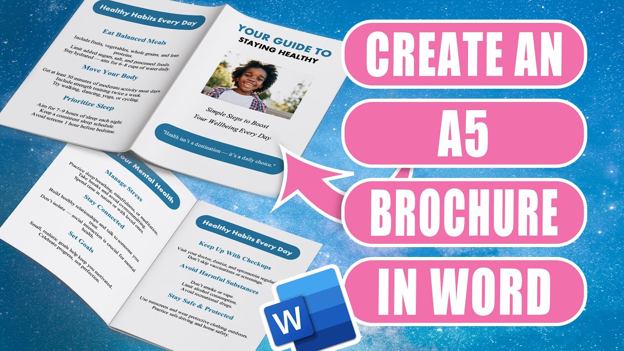 How to Make an A5 Folded Brochure in Microsoft Word - YouTube