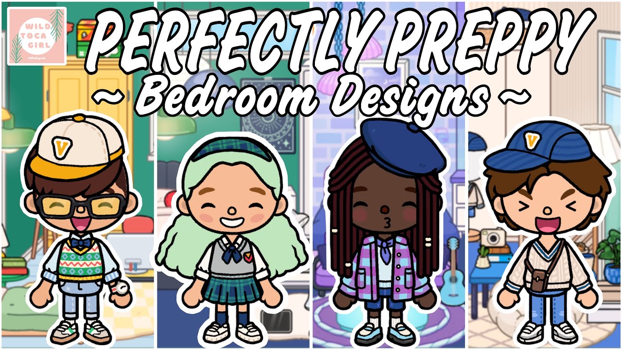 CHOOSE YOUR FAVOURITE 🤔 PERFECTLY PREPPY 🤩 BEDROOM DESIGNS 💚💙 TOCA LIFE ...