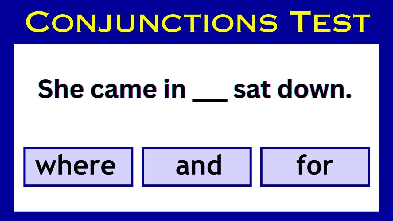 Test on Conjunctions | Grammar Quiz Question Answer | Learning English ...