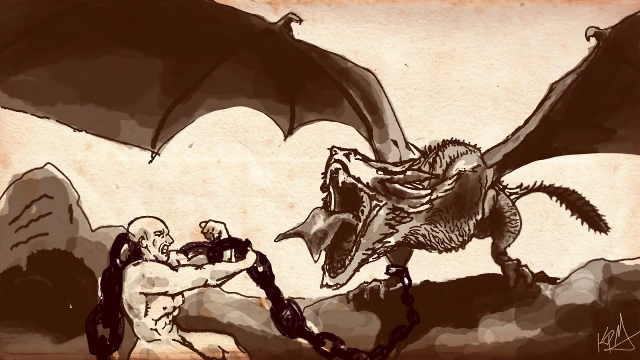 Chained To A Dragon | Time-lapse Drawing - YouTube