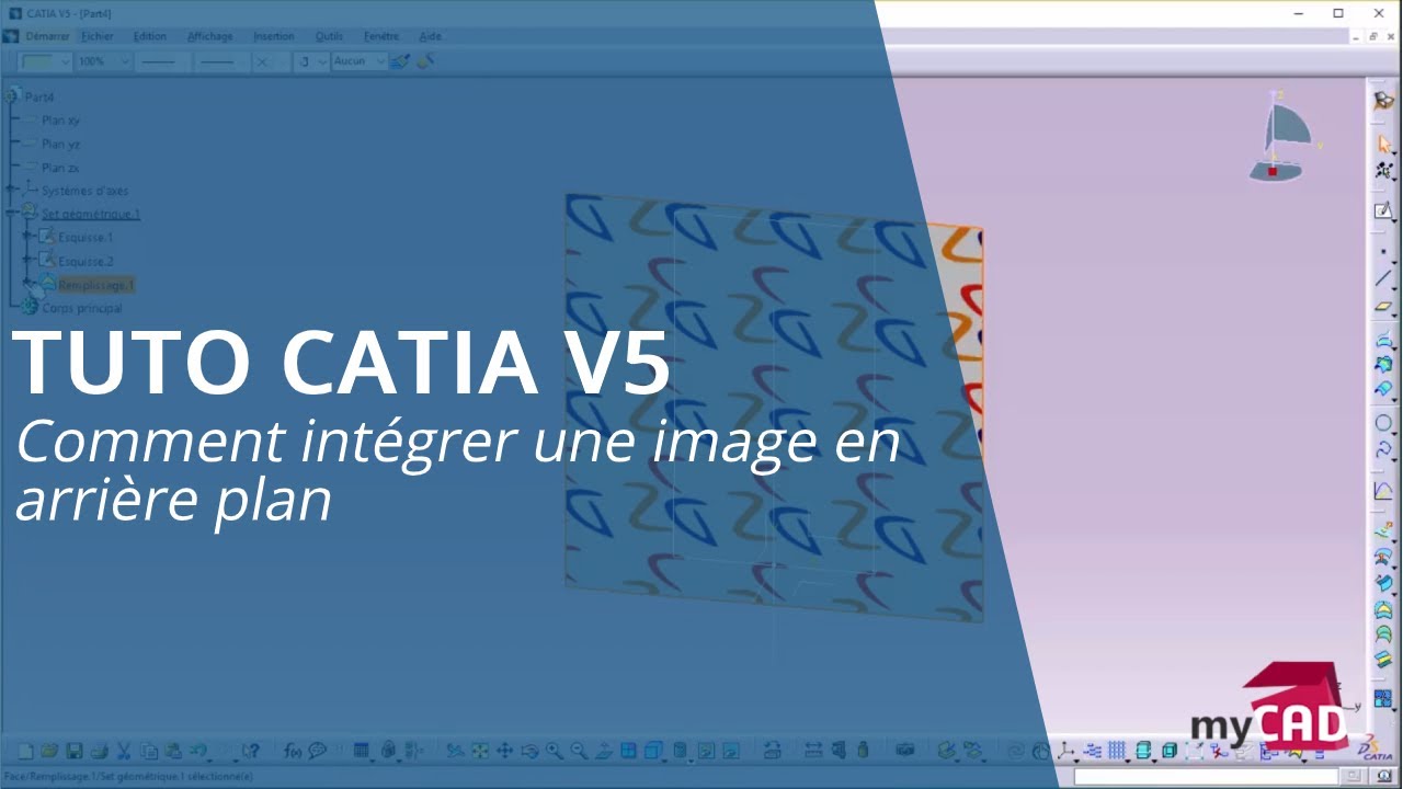 Tuto CATIA V5 - Comment intégrer une image en arrière plan ? - YouTube