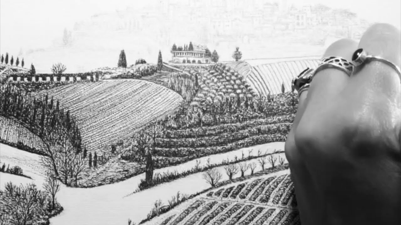 Detailed Landscape Ink Illustration Drawing Process - YouTube