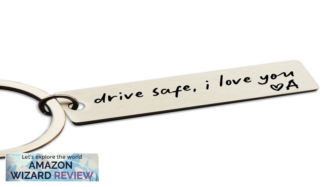 Key Chain Drive Safe I Love You Engraved Initial Personalized Gift ...