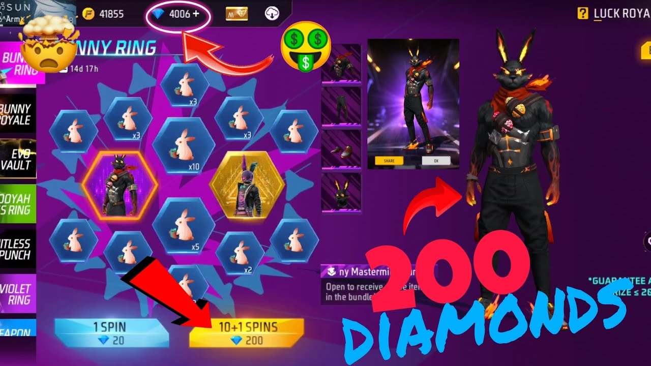 RED BUNNY BUNDLE KITNE DIAMOND ME NIKLEGA🤯🤯||FREE FIRE BUNNY RING EVENT ...