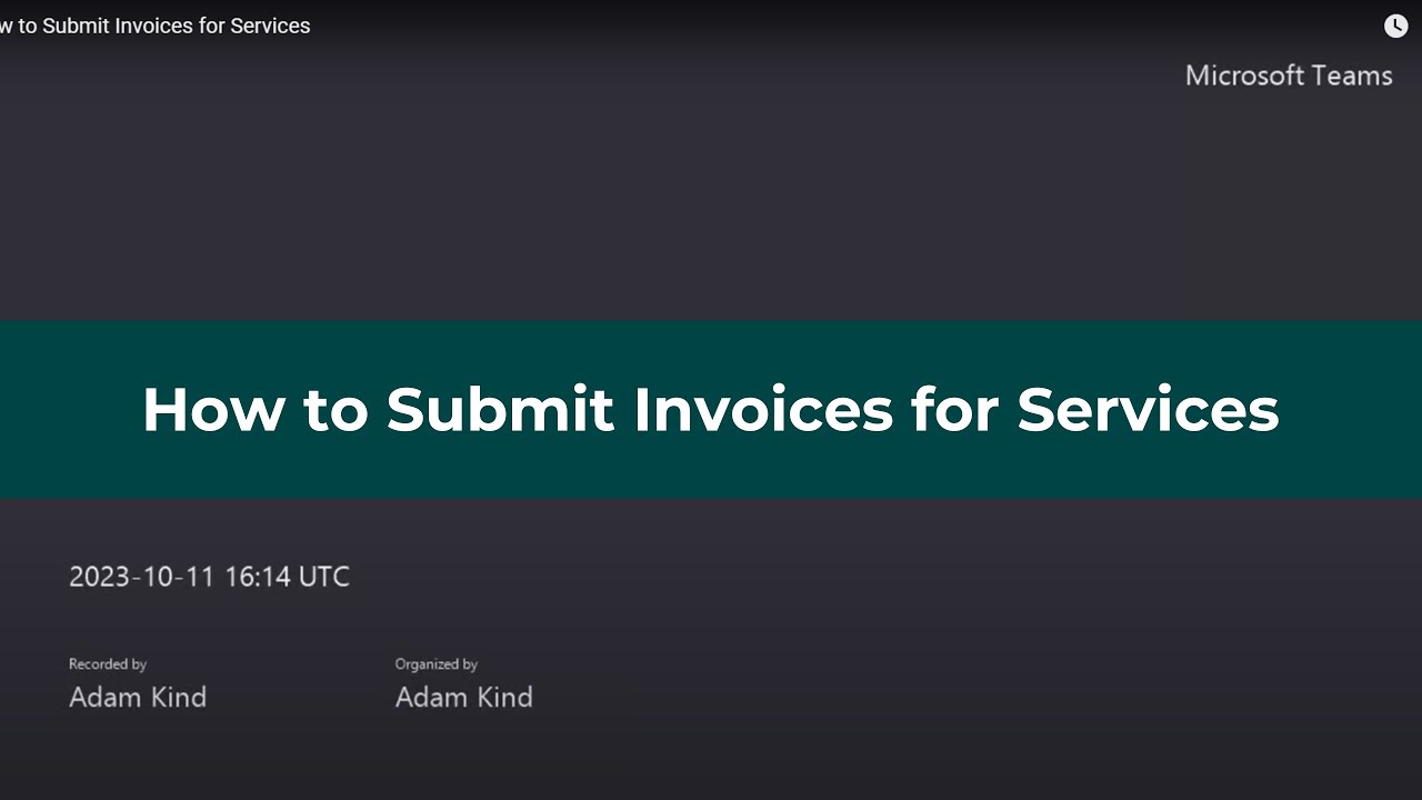 How to Submit Invoices for Services - YouTube