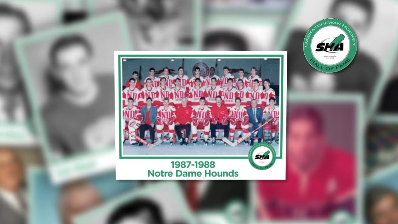 2018 Saskatchewan Hockey Hall of Fame: 1987-88 Notre Dame Hounds - YouTube