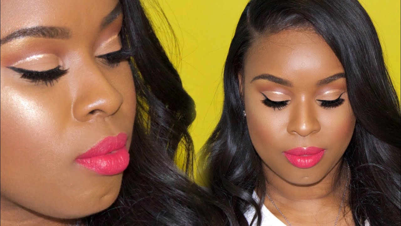 Cut Crease| Glitter | Bold Lips - YouTube