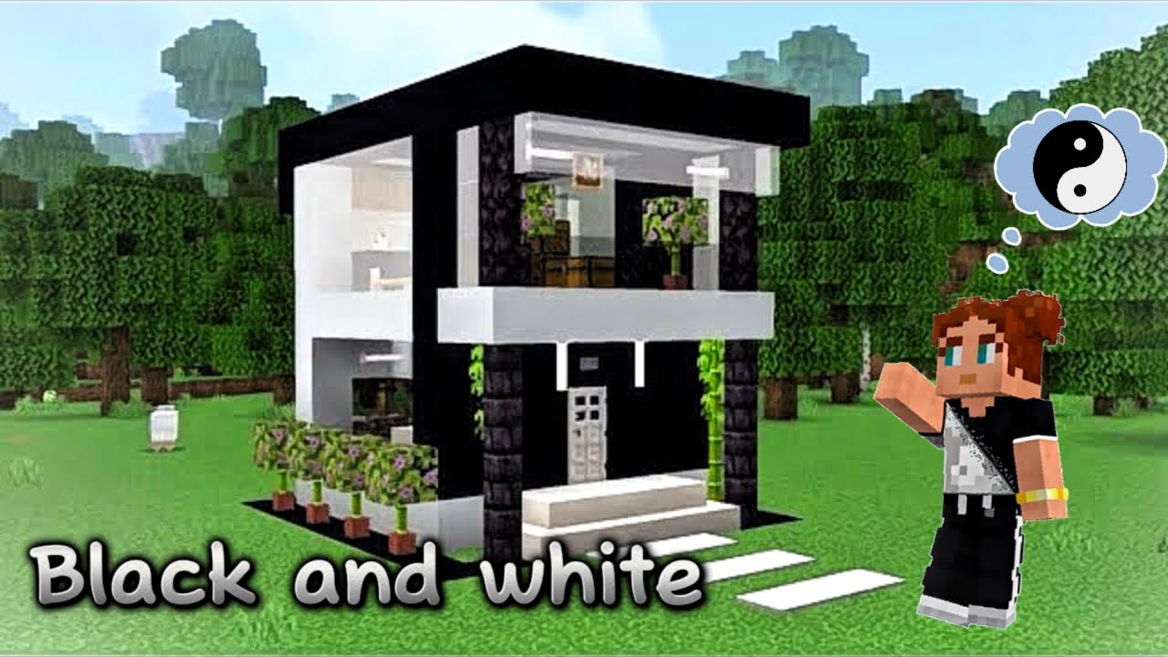 Minecraft tutorial: 🪓🪚 How to Build a Black and White Modern House 🤍🖤 ...