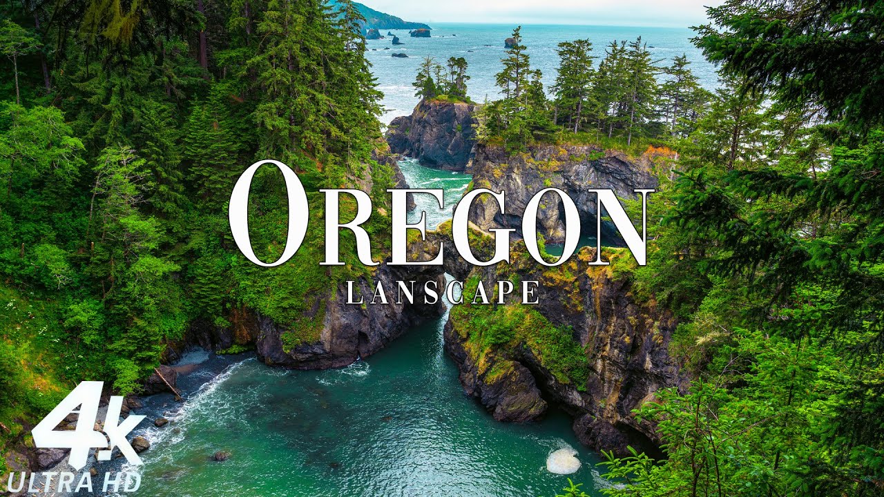 FLYING OVER OREGON (4K UHD) I Relaxing Music Along With Beautiful ...