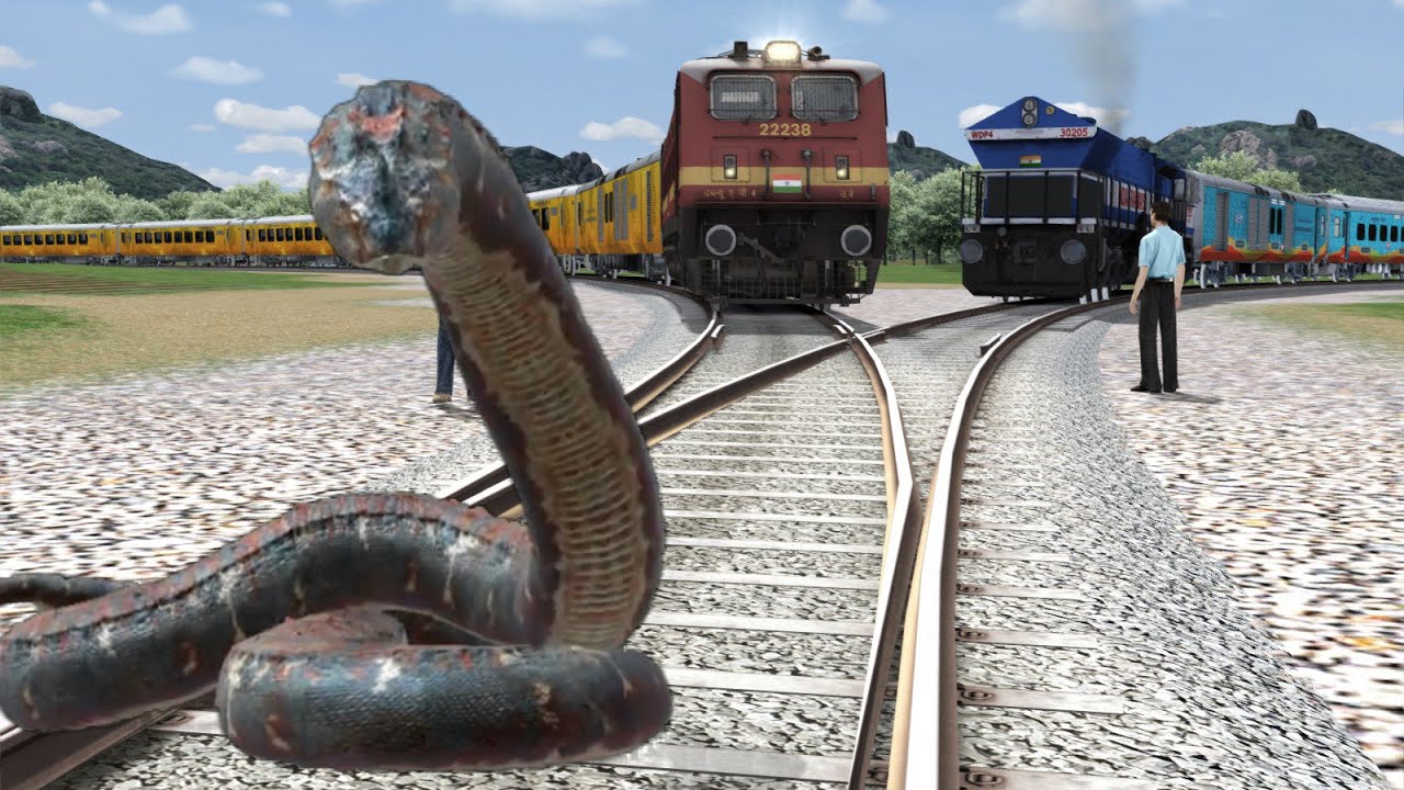 ANGRY SNAKE VS TWO TRAINS | Stops the Train | BeamNG.Drive - TRAIN ...