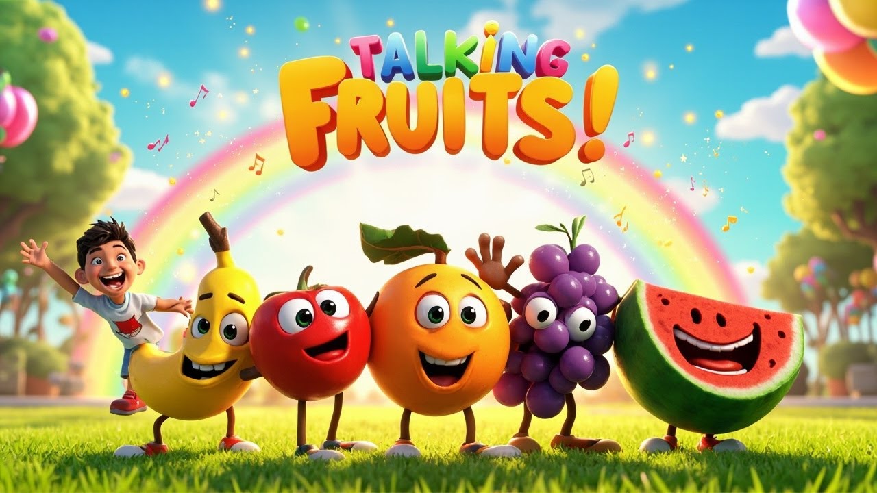 Meet the Talking Fruits 🍌🍎🍊 Fun Nursery Rhyme for Kids | Learn Fruits ...