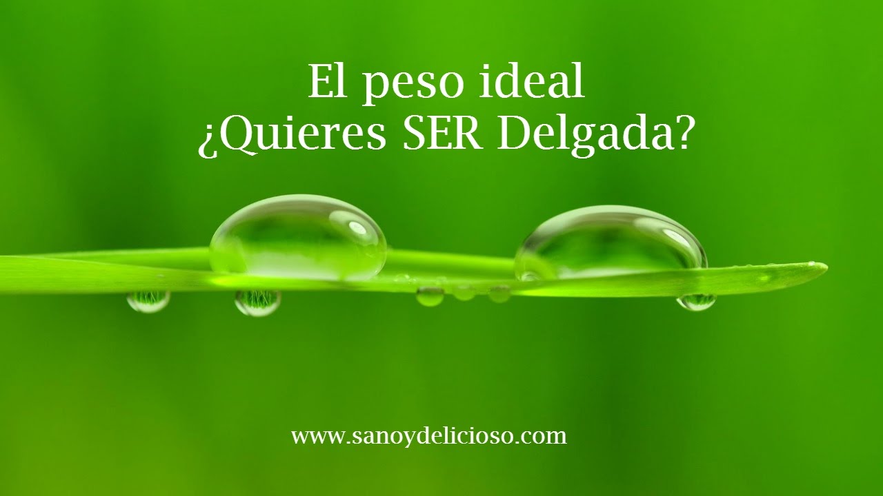 El Peso Ideal SANO Y DELICIOSO ¿Quieres SER delgada? - YouTube