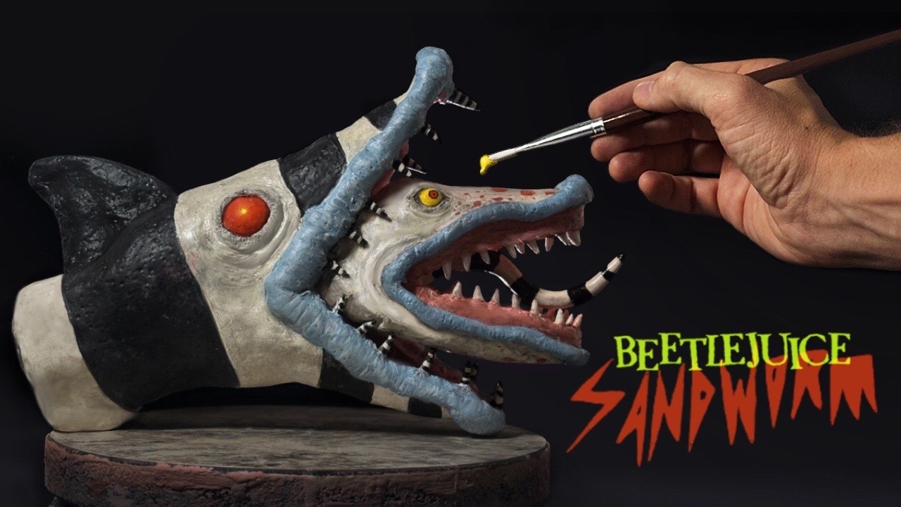 I Made A Sandworm From Beetlejuice | Polymer Clay - YouTube