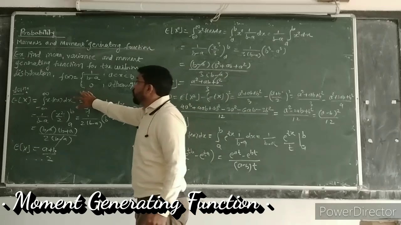 Mean, Variance and Moment Generating function of Uniform distribution ...