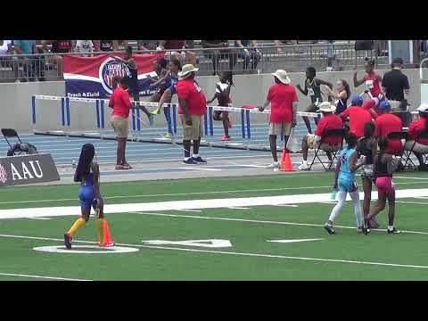 2018 AAU Jr Olympics - 11yo girls 80m hurdles prelim 5 (Simone)