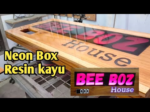 NEON BOX RESIN KAYU - YouTube