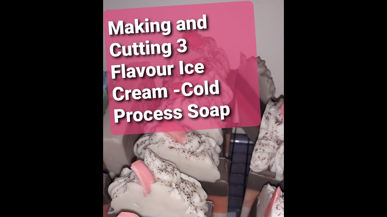 Making of 3 flavor Ice Cream -Cold Process Soap. (morphing colors :D ...