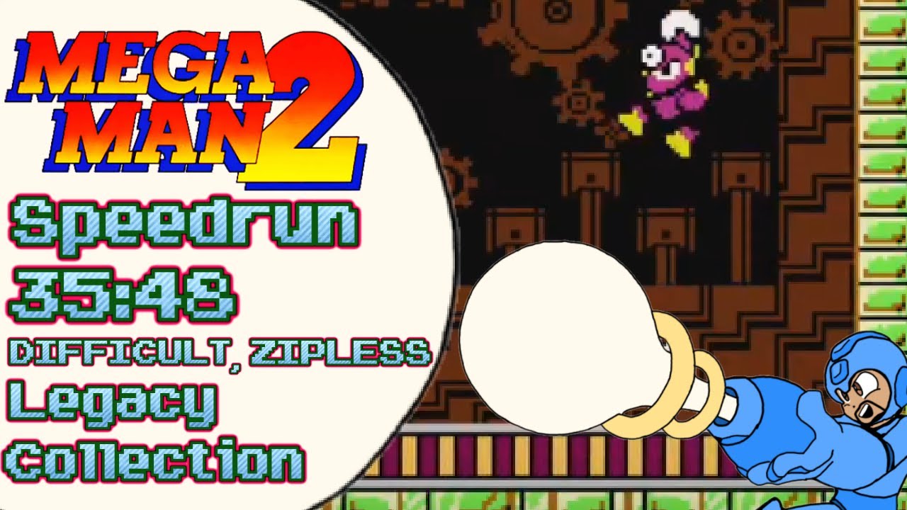 Mega Man 2 Speedrun 3548 Difficult Zipless Legacy Collection