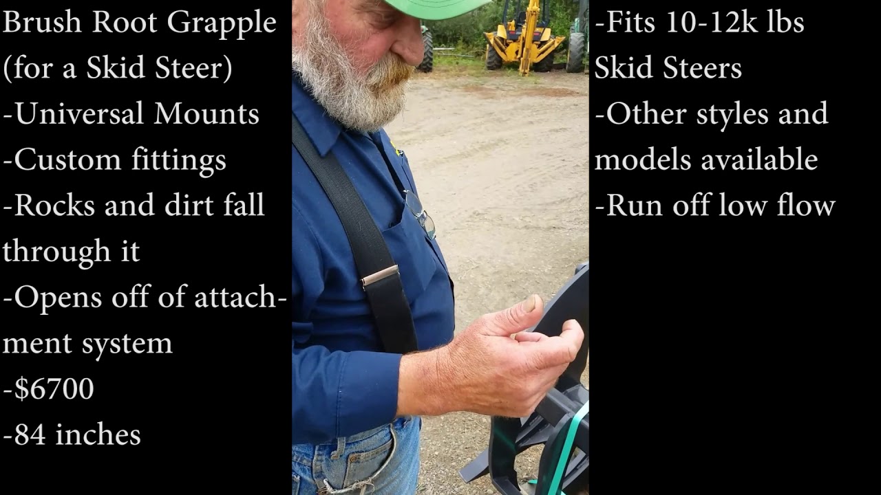 Bradco Root Rake (Brush Root Grapple) - Skid Steer Attachment - YouTube